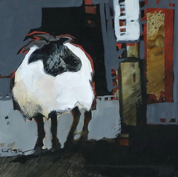 Sheep paddock - waiting for dinner – Linda Kemp Fine Art